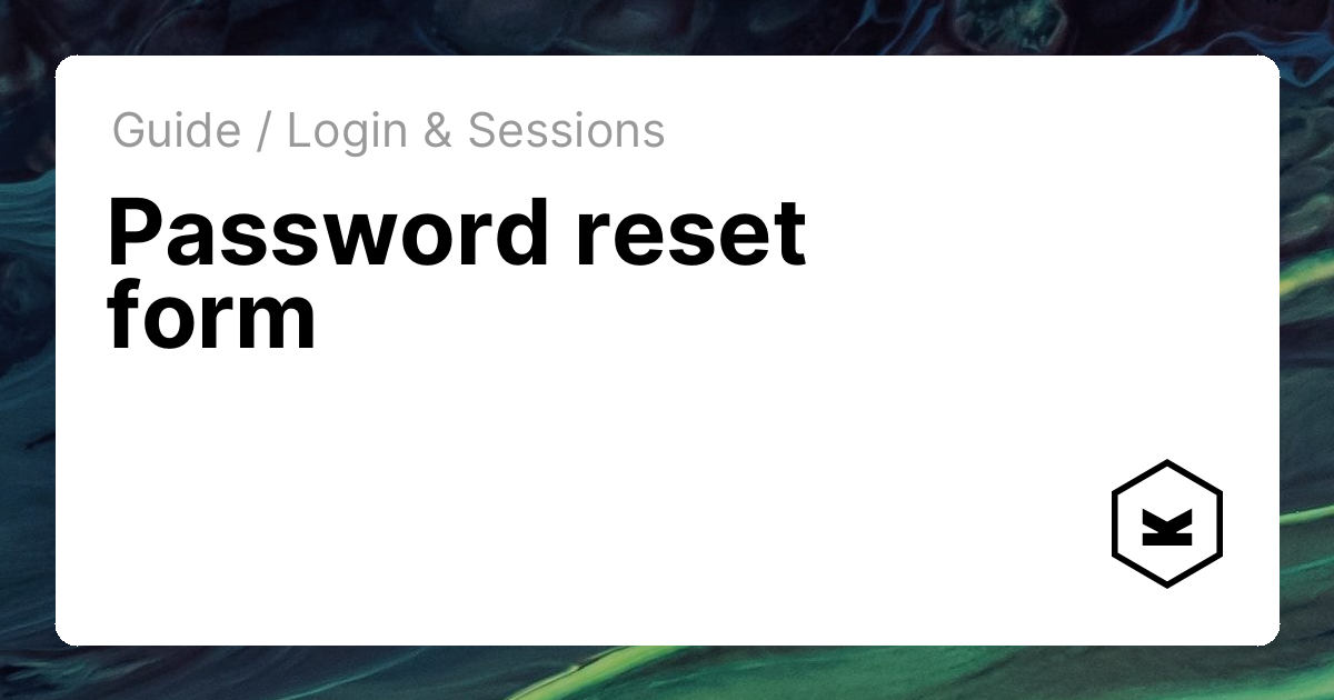 Password reset form | Kirby CMS