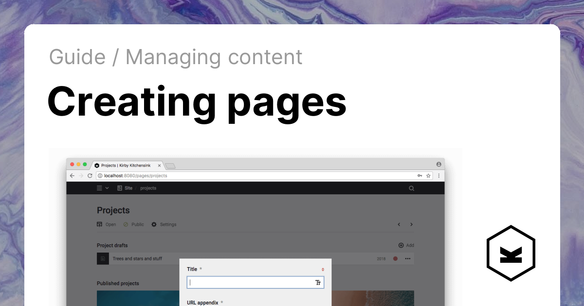 Creating pages | Kirby CMS
