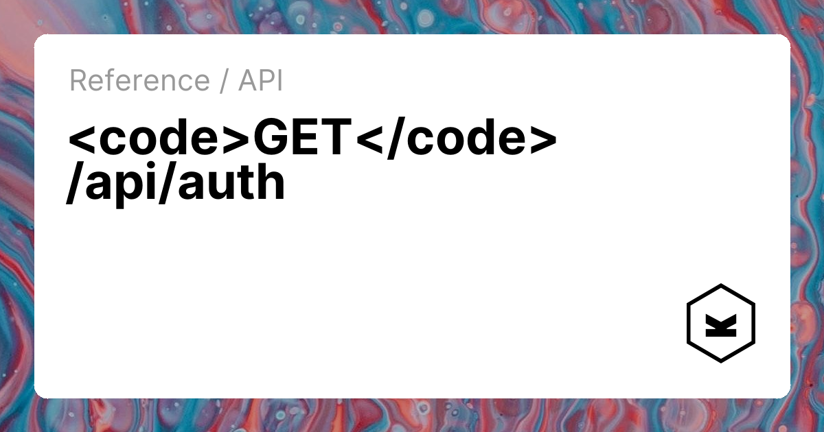GET /api/auth | Kirby CMS