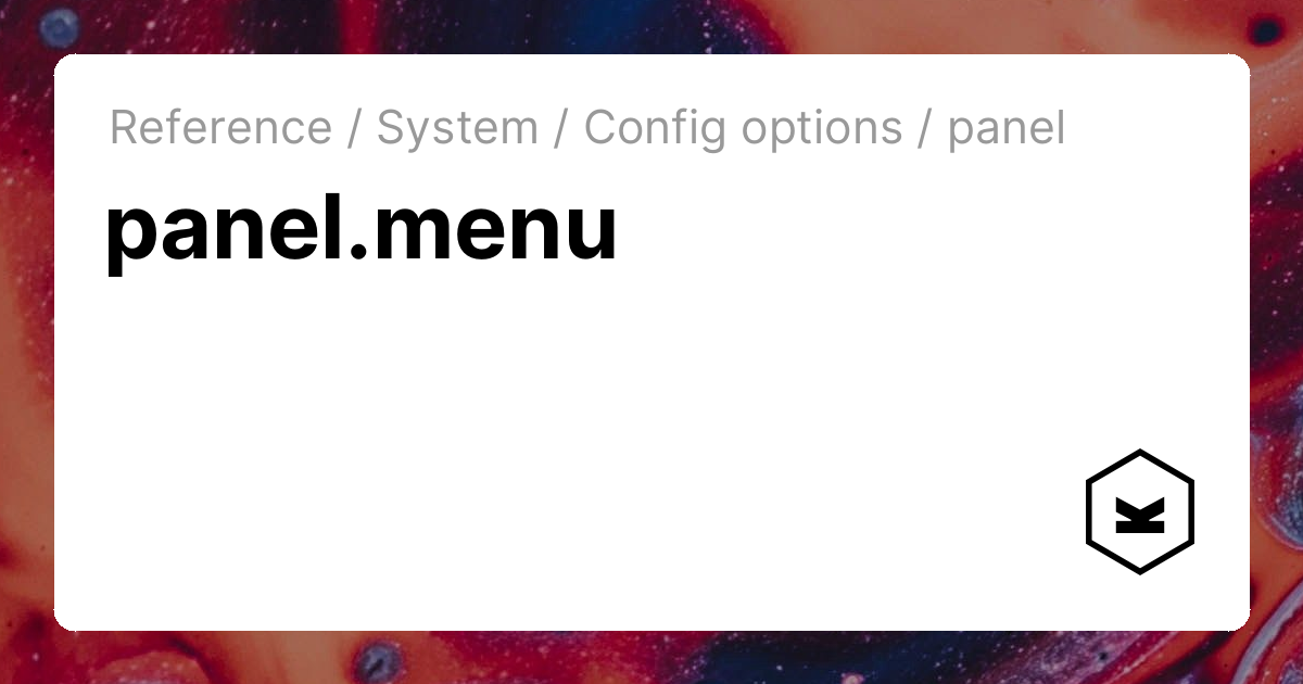 panel.menu | Kirby CMS